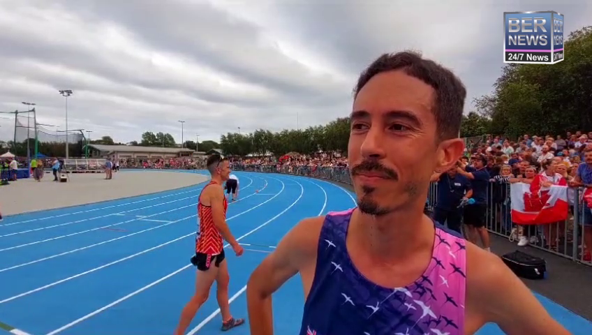 Sean Trott After 10,000 Metres At Island Games, July 10 2023 - Bernews.TV