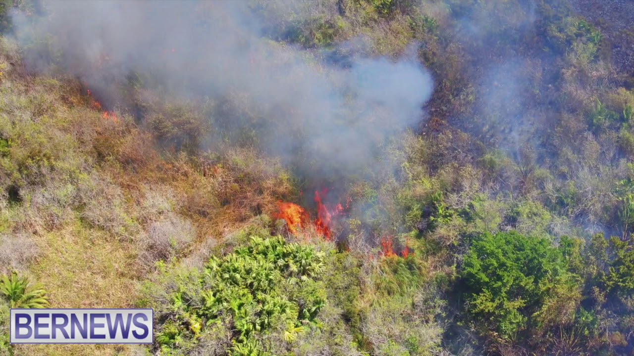Aerial View | Fire In Devonshire, March 17 2018 - Bernews.TV