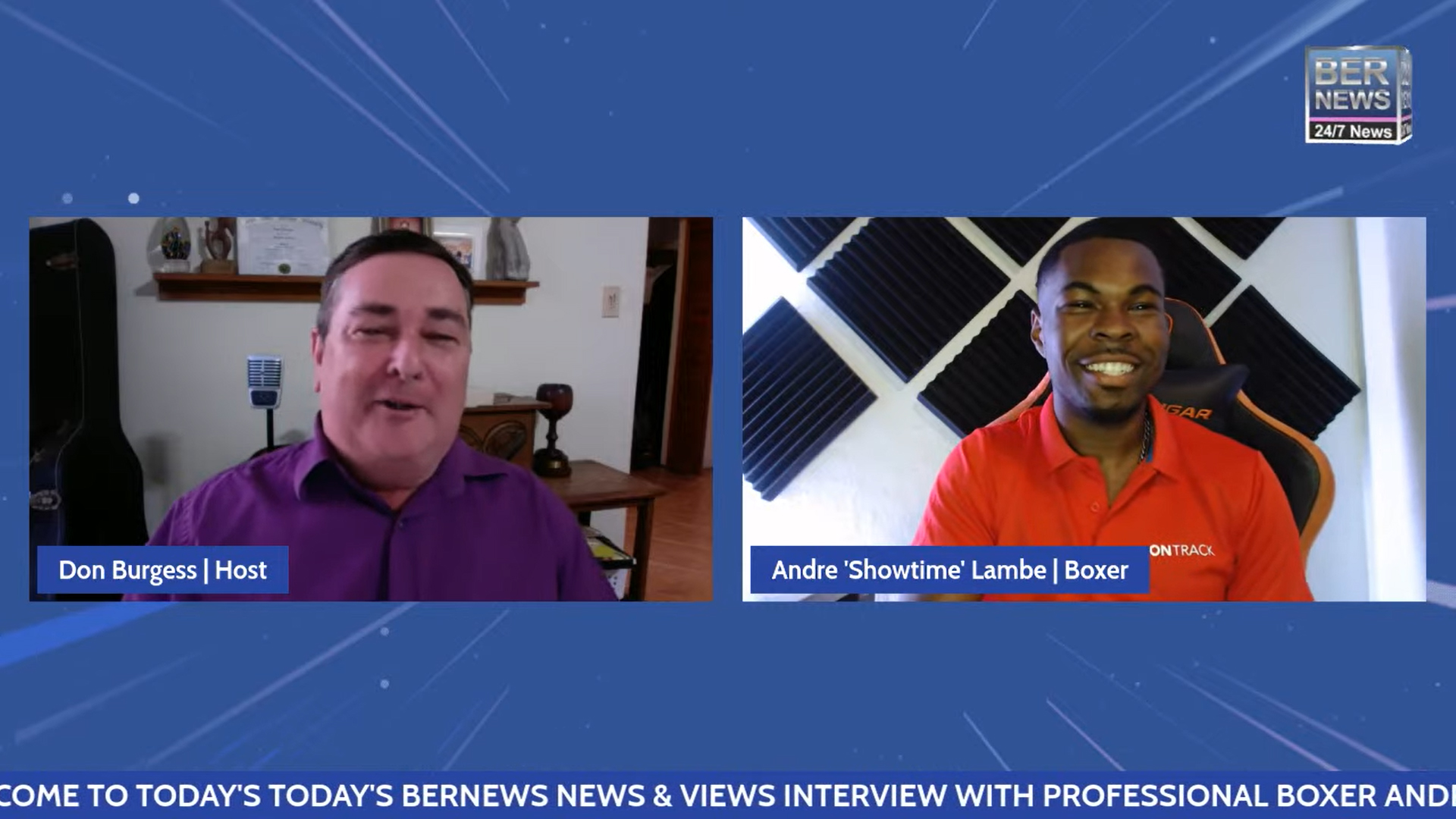 BNV Interview With Pro Boxer Andre Lambe, Aug 9 2021 - Bernews.TV
