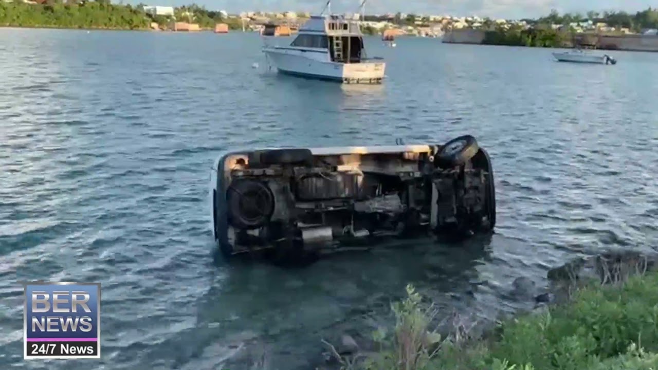 Vehicle Overboard In East End, November 1 2021 - Bernews.TV