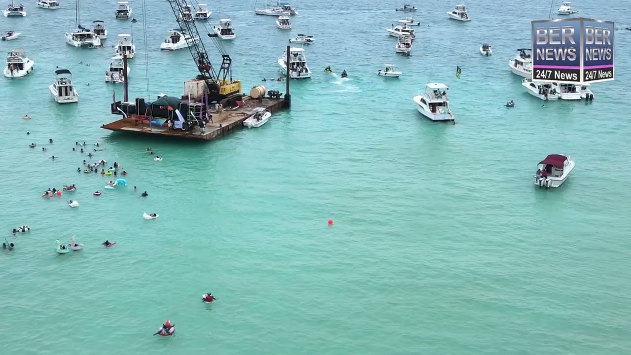 Aerial View | Carnival in Bermuda Raft Up, June 15 2024 - Bernews.TV