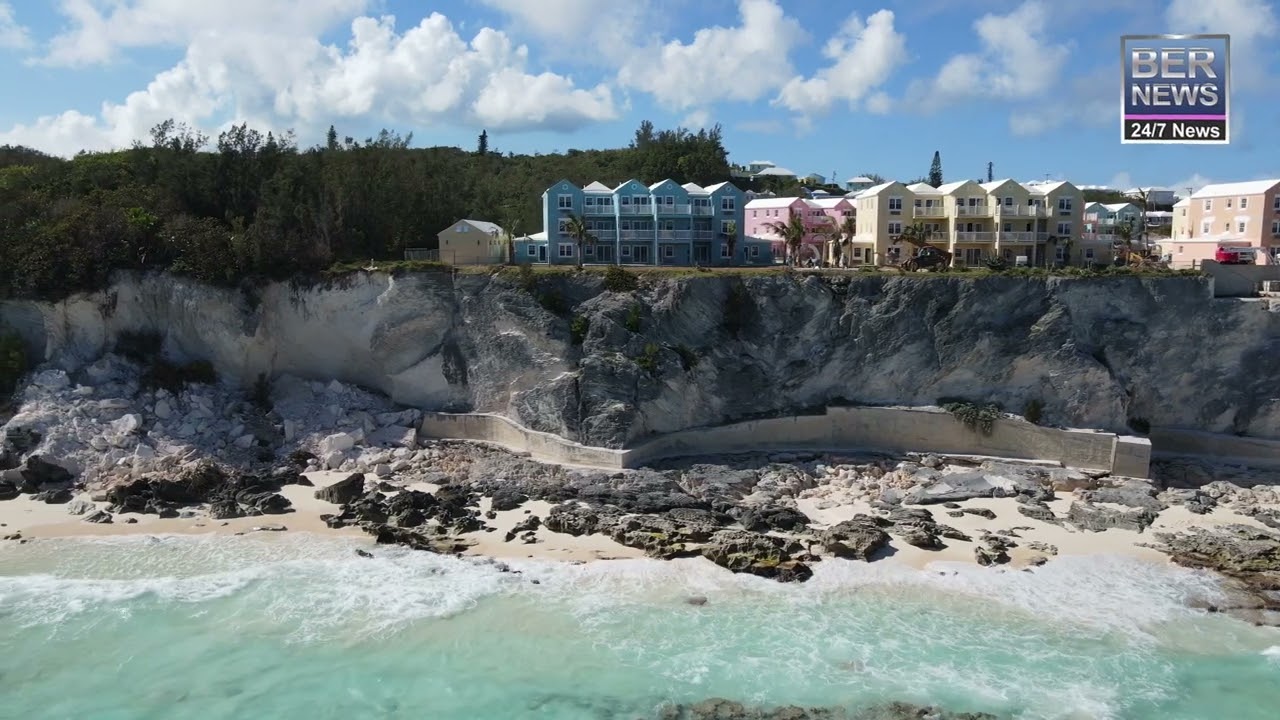 Aerial | Shoreline At Bermudiana Beach Resort, August 2024 - Bernews.TV