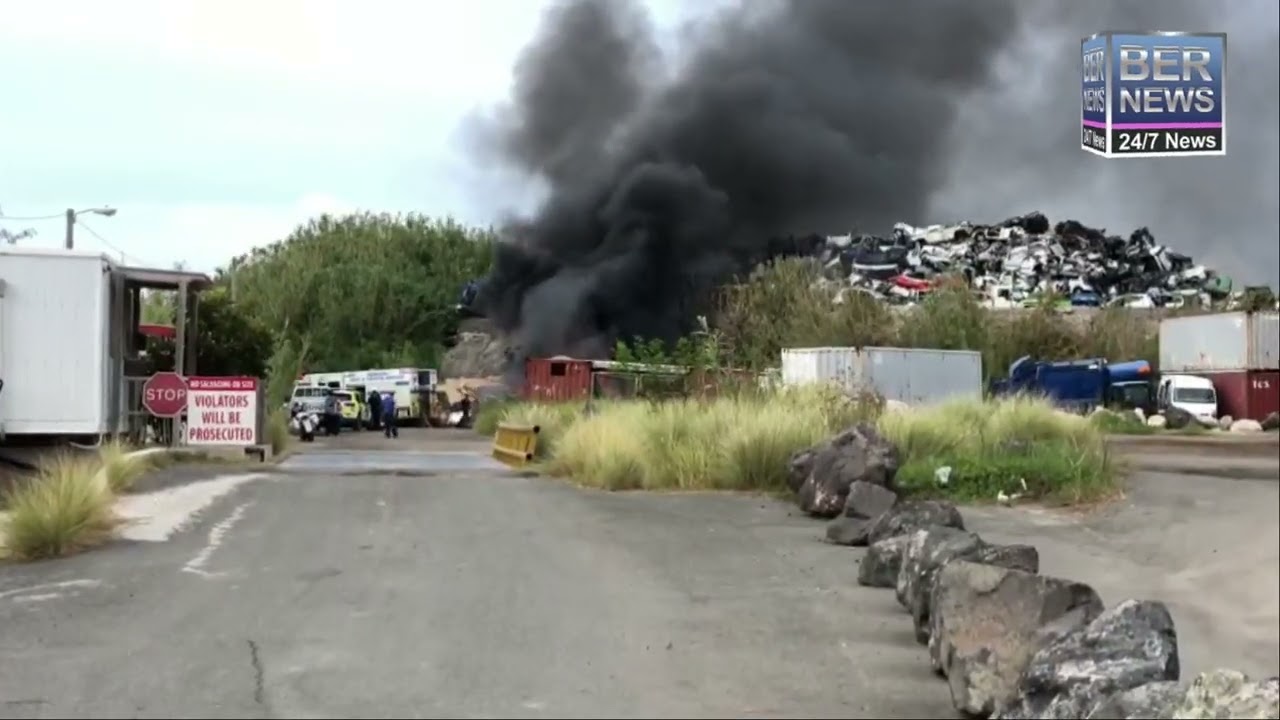 Fire At Airport Dump, Aug 31 2024 - Bernews.TV