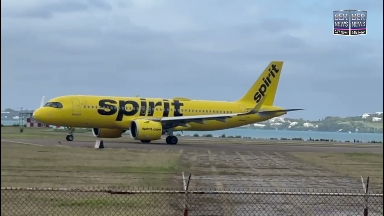 Spirit Airlines Leaving Bermuda After Diversion, April 2025 - Bernews.TV