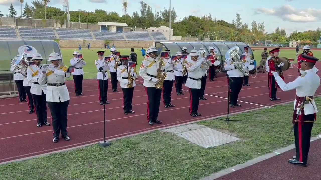 Regiment Band At Bermuda Vs Cayman Football Game, June 4 2025 - Bernews.TV